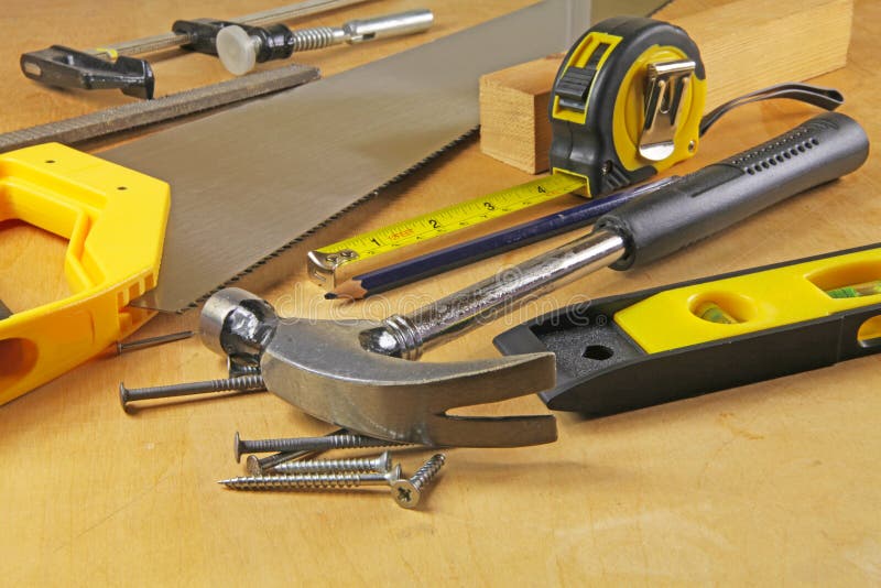 Carpenter tools stock photo. Image of secure, timber - 112785746