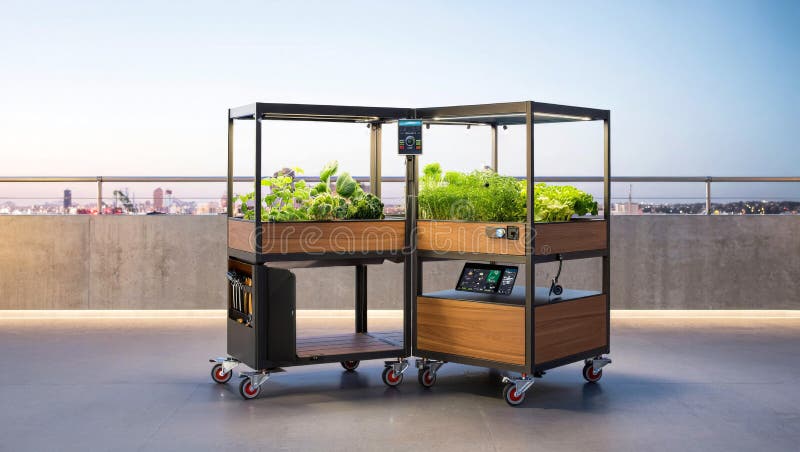 Wooden Cart with a Green Plant Inside Stock Photo - Image of flower ...