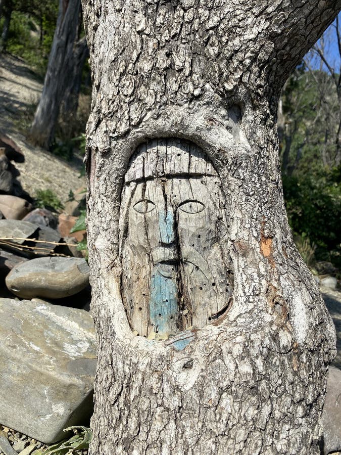 Wooden carving human face stock photo. Image of pattern - 241019786