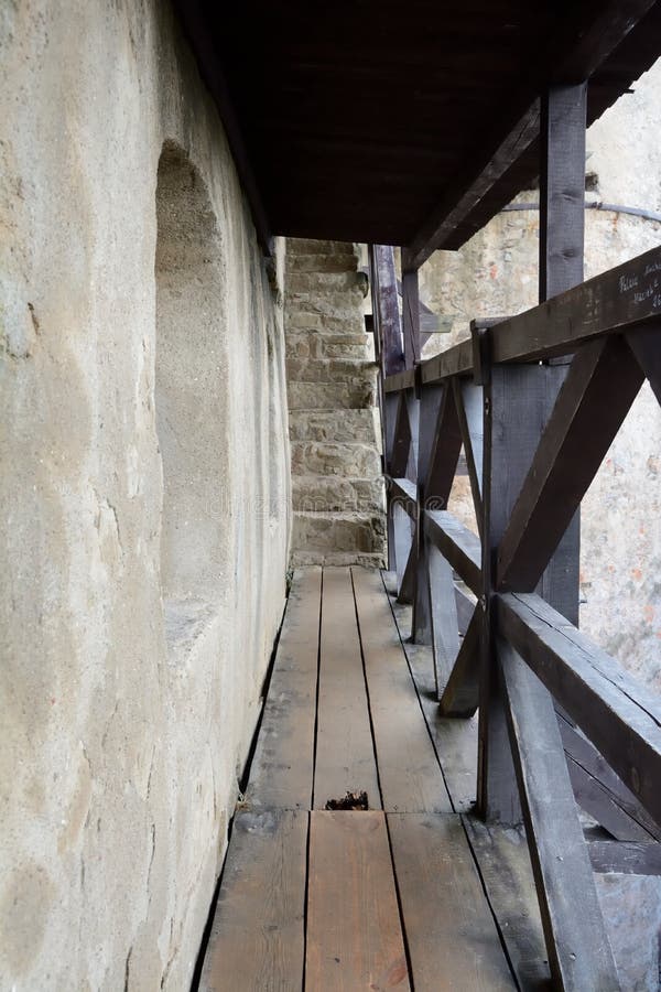 Wooden Catwalk Castle Battlements Stock Photo - Image of wooden, object ...