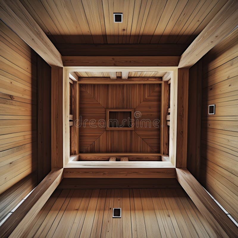Wooden Ceiling Architecture with Symmetrical Geometric Patterns in ...
