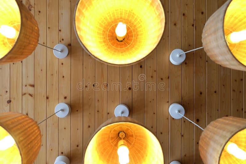 Wooden Ceiling Hangs Multiple Lighting Lantern Rattan Weaving Lamps ...