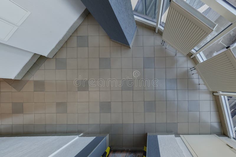 Wooden and Ceramic Floor Tiles Texture in Corridor, View from Above ...