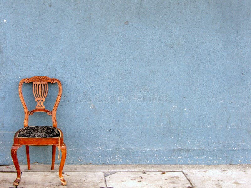 Wooden Chair Alone (horizontal) Stock Photo - Image of space ...