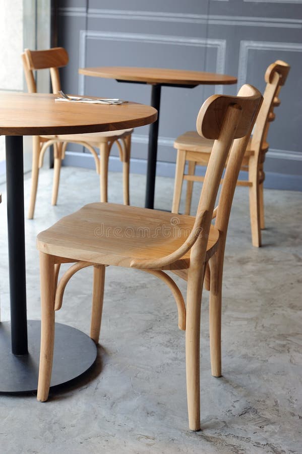 Wooden chair in cafe stock photo. Image of city, urban - 34923412