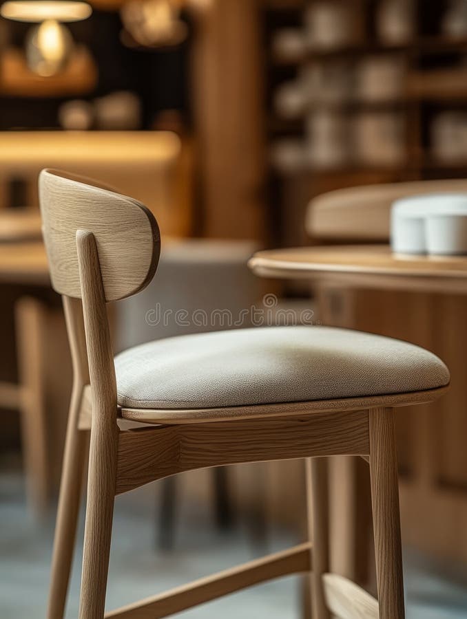 Wooden Chair in Cozy, Modern Interior Setting. Stock Photo - Image of ...