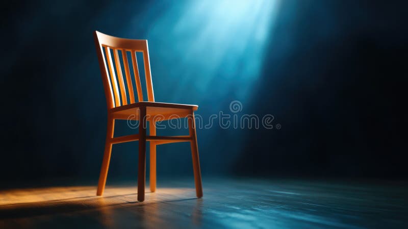 Wooden Chair Dramatic Spotlight Dimly Lit Stage Stock Photos - Free ...