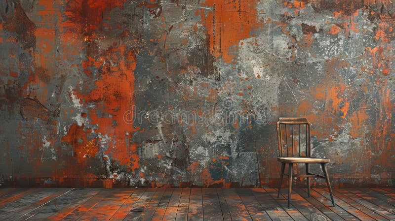 With a Wooden Chair and Rusty Walls, the Setting Creates a Simple yet ...
