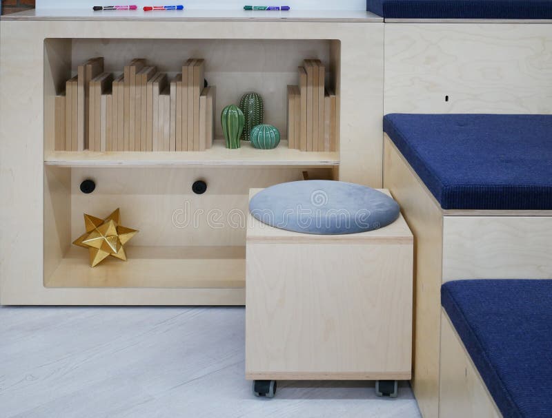 Wooden Chairs with Modern Modular Structure Stock Image - Image of home ...