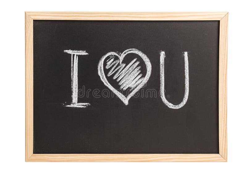 Wooden Chalkboard with I Love You Note Stock Image - Image of ...