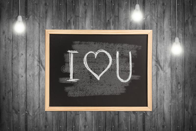 Wooden Chalkboard with I Love You Note Stock Image - Image of concept ...