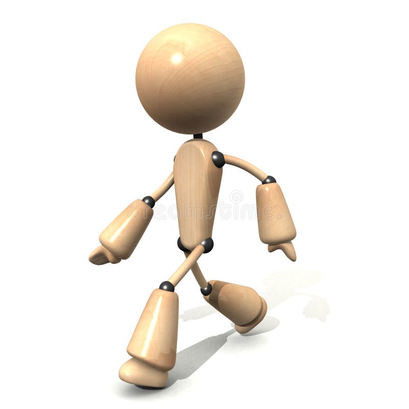 Wooden character walking stock image. Image of funny - 24934689