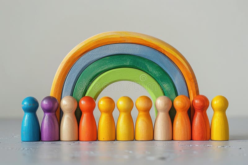 The Wooden Characters are Arranged in a Row To Symbolize the Leader or ...