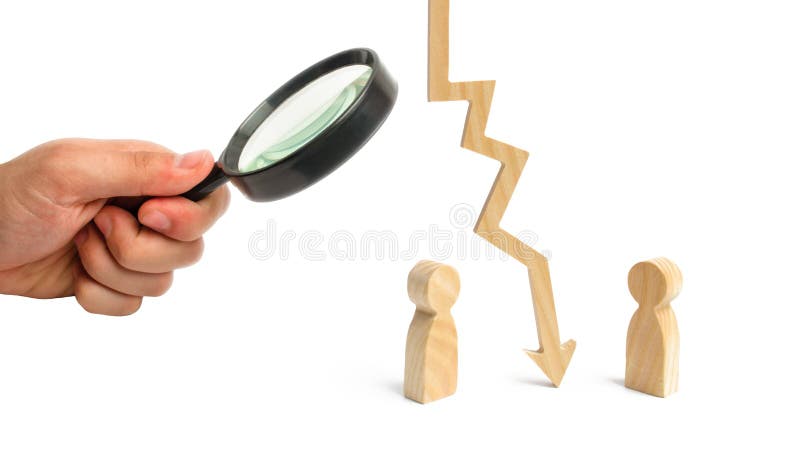 A Wooden Chart Arrow Down Divides the Two People Discussing the Case ...