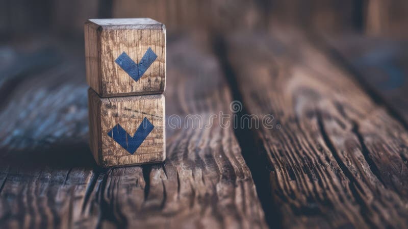 The Wooden Check Blocks.AI Generated Image Stock Photo - Image of ...