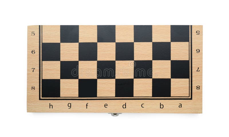 Wooden Checkerboard Isolated on White, Top View Stock Photo - Image of ...