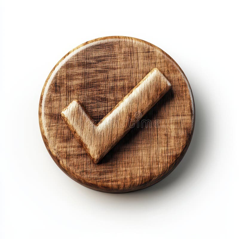 A Wooden Checkmark Symbol Representing Approval or Confirmation Stock ...