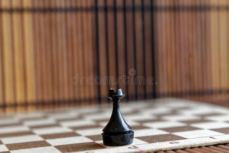 Wooden Chess Board and Plastic Chess Tower, on Board Stock Photo ...