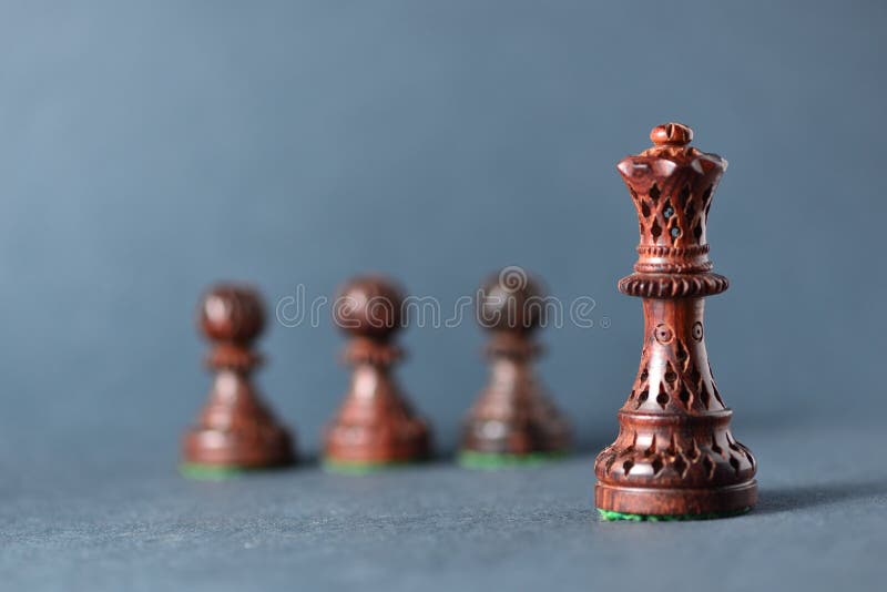 Wooden Chess on Gray Background Stock Photo - Image of gray, battle ...