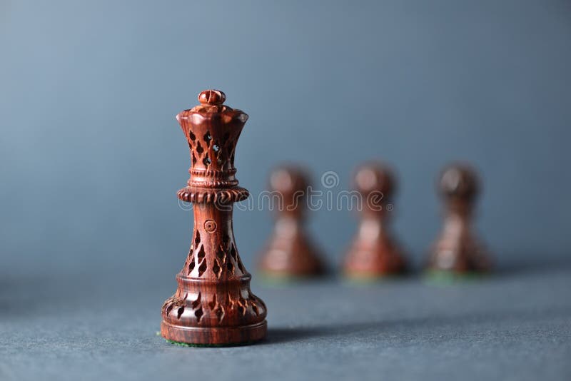 Wooden Chess on Gray Background Stock Image - Image of board ...