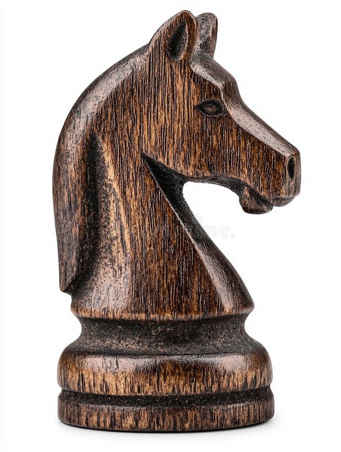 Wooden chess knight piece stock illustration. Illustration of ...