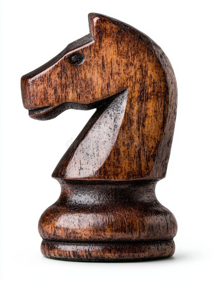 Wooden chess knight piece stock illustration. Illustration of statue ...
