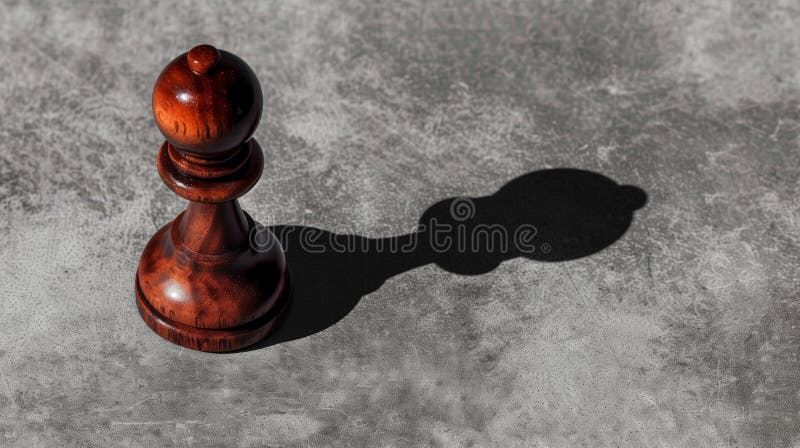 Wooden Chess Pawn with King Shadow Stock Illustration - Illustration of ...