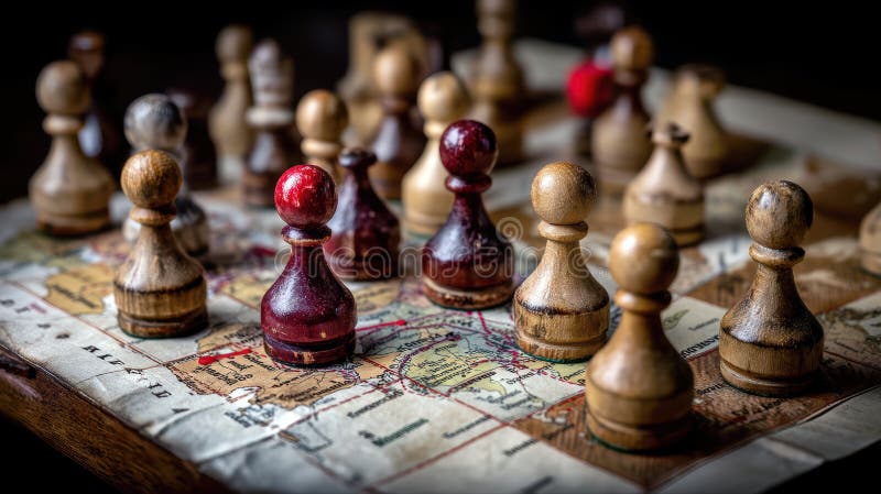 Wooden Chess Pieces Representing International Trade War and Tariffs on ...