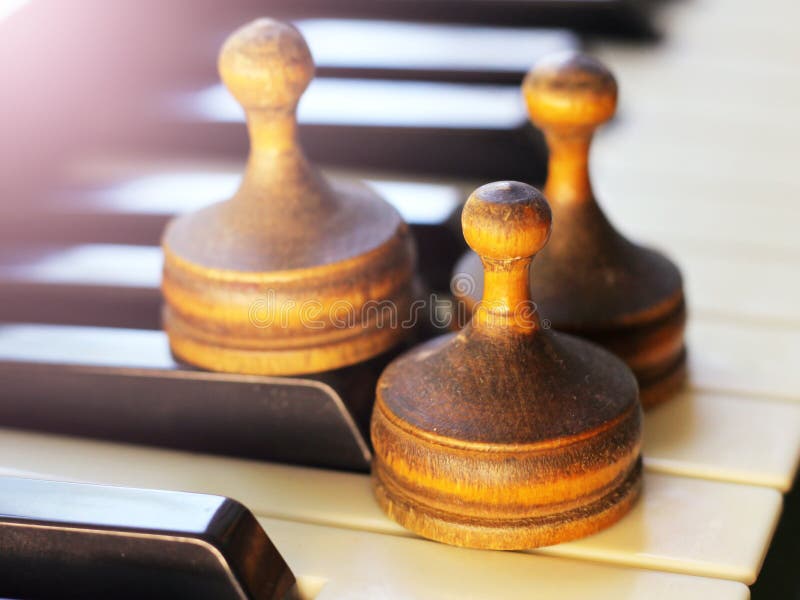 Wooden Chess and Piano Keys Stock Photo - Image of business, black ...