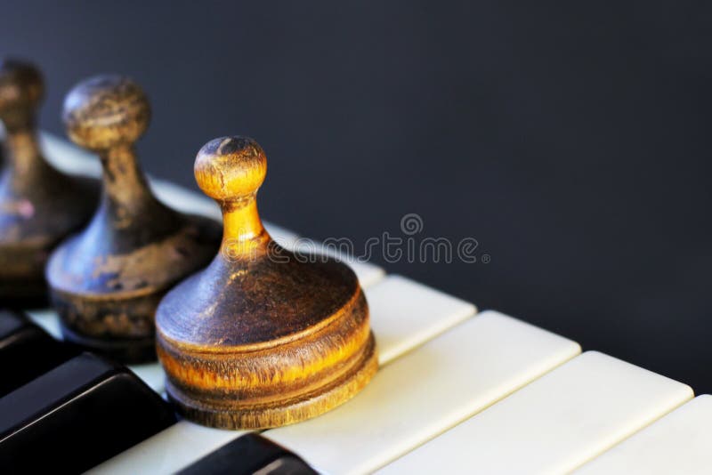 Wooden Chess and Piano Keys Stock Photo - Image of legislation, game ...