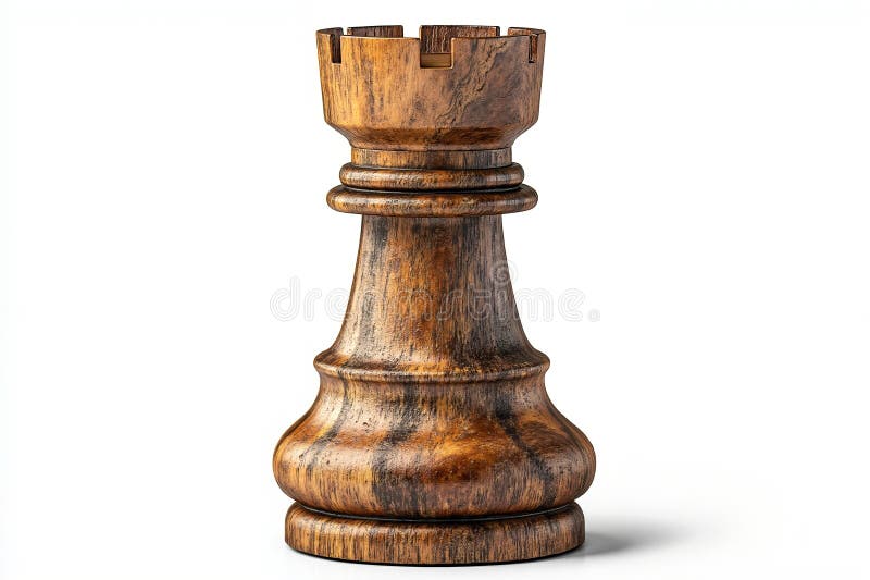 A Wooden Chess Piece on a White Background Stock Illustration ...