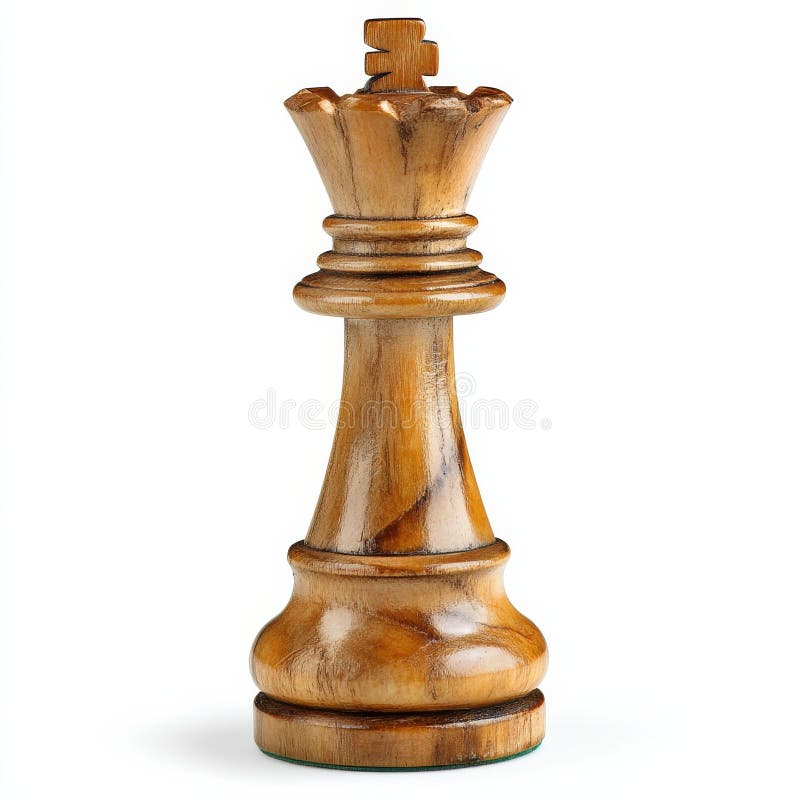 Wooden Chess Queen Single, Isolated Stock Illustration - Illustration ...