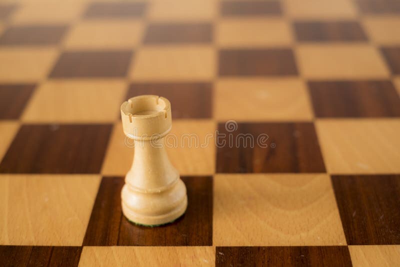 Wooden Chess Set, White Rook on Board Stock Image - Image of rook ...