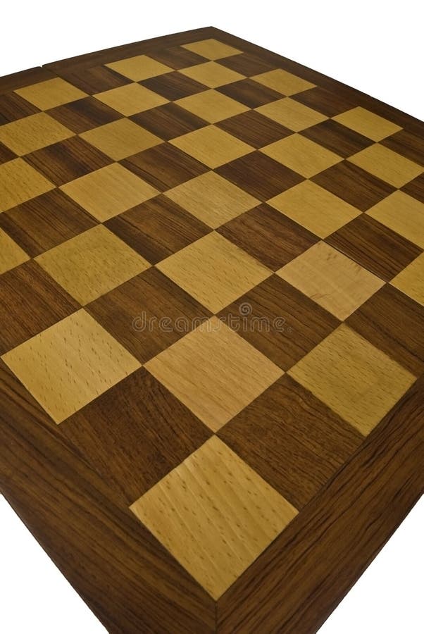 Wooden Chessboard - Wide Angle Stock Image - Image of texture ...