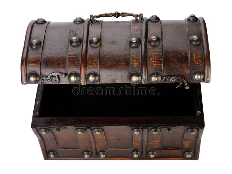 Wooden chest. stock image. Image of objects, white, bronze - 21441557