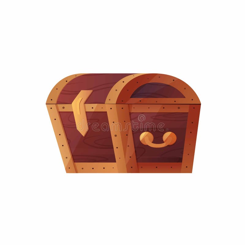Wooden Chest Cartoon Vector Illustration. Flat Style Design. Stock ...