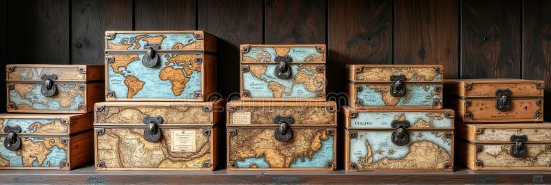 Antique World Map and Globe Placed on a Vintage Paper Background with ...