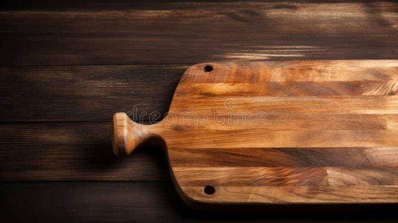 Wooden Chopping Board on Wooden Background. Generative Ai Stock Photo ...