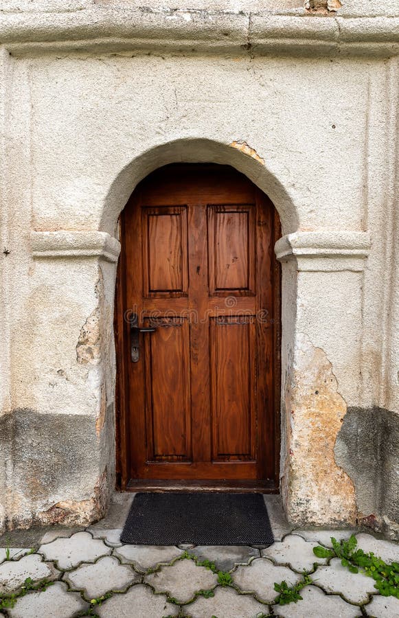 Wooden Church Door stock image. Image of back, doorknob - 268945463
