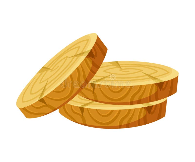 Wooden Circle and Ring Board Plate Vector Illustration Stock ...