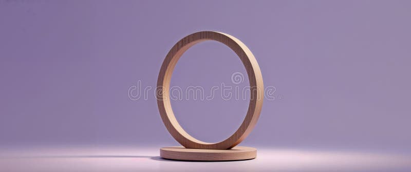 Wooden Circular Display Stand with Lavender Background for Products ...
