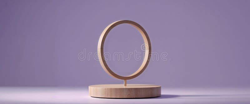 Wooden Circular Display Stand with Lavender Background for Products ...