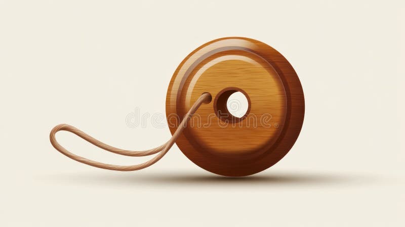 Wooden Button with String Detail Illustration Stock Illustration ...