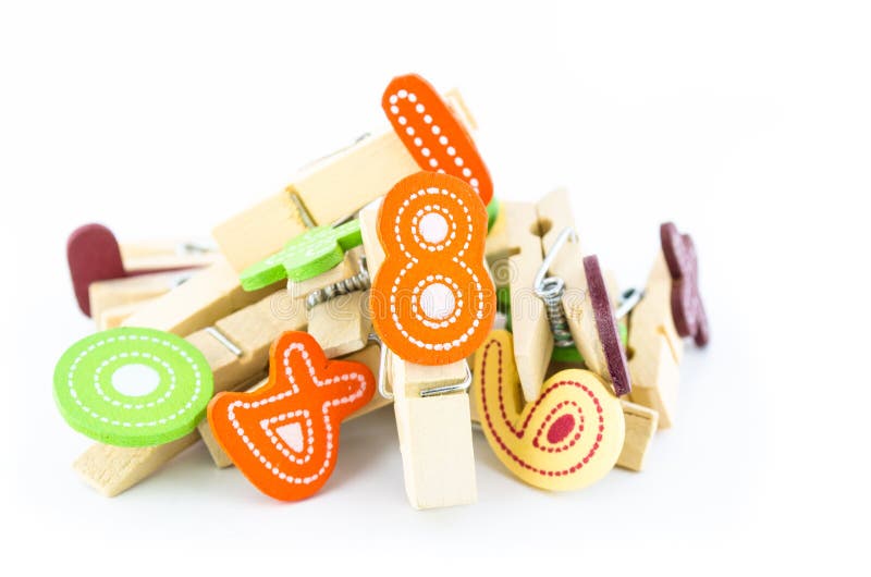 Wooden clip with number stock image. Image of pine, business - 25357285