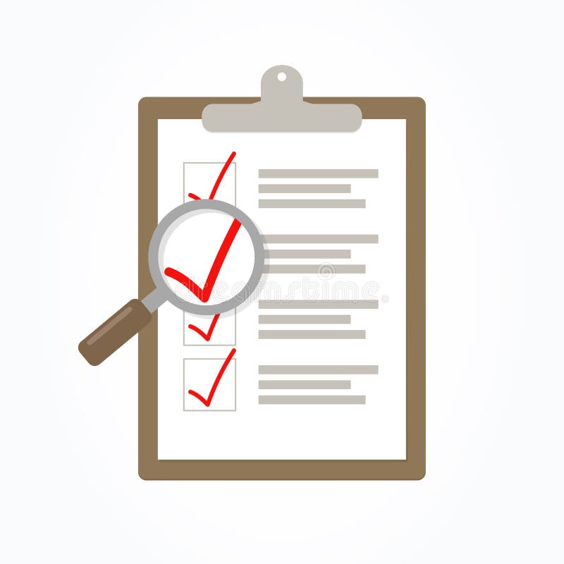 Wooden Clipboard and Check Marks. Stock Illustration - Illustration of ...