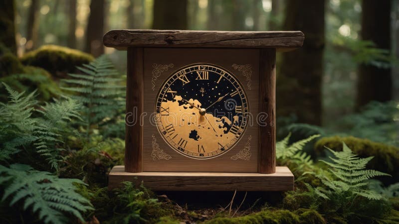 Enchanted Forest Clock: Mystical Timepiece in Lush Greenery Stock ...