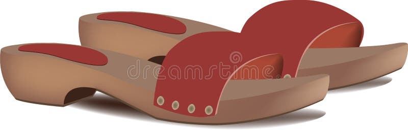 Wooden Clogs stock vector. Illustration of trendy, woman - 14151161