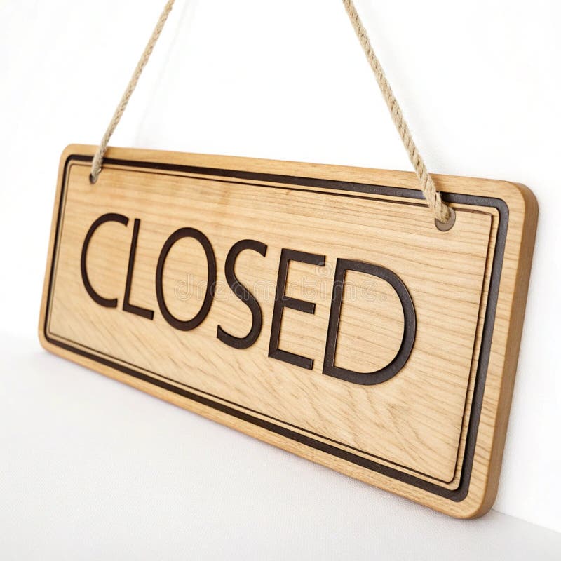 Wooden Closed Sign Isolated on White Background Stock Illustration ...