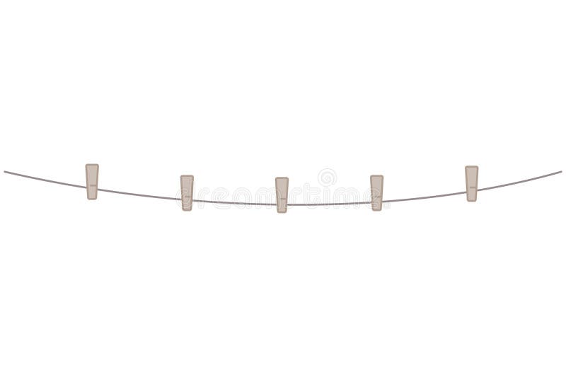 Clothesline with Clothespins Vector Stock Vector - Illustration of ...