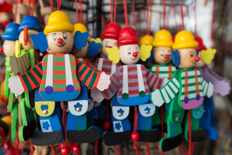 Wooden clowns puppet dolls stock image. Image of colorfull - 48176779